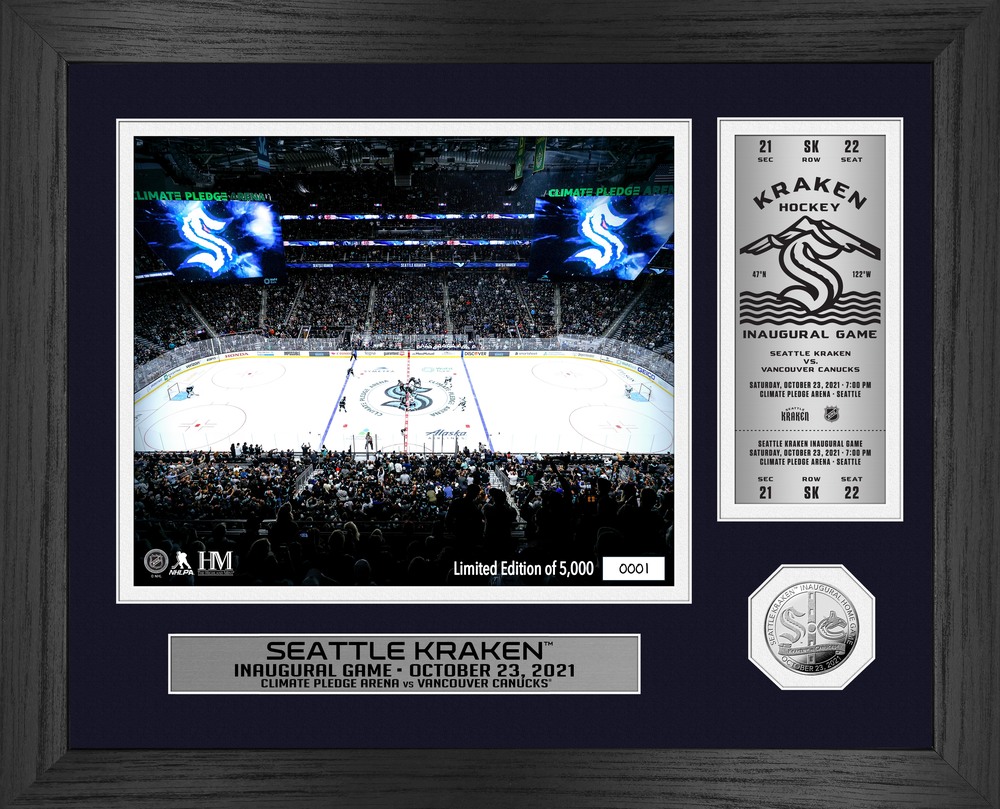 Seattle Kraken Inaugural Game Silver Coin Ticket Photo Mint LE #1 - NHL ...