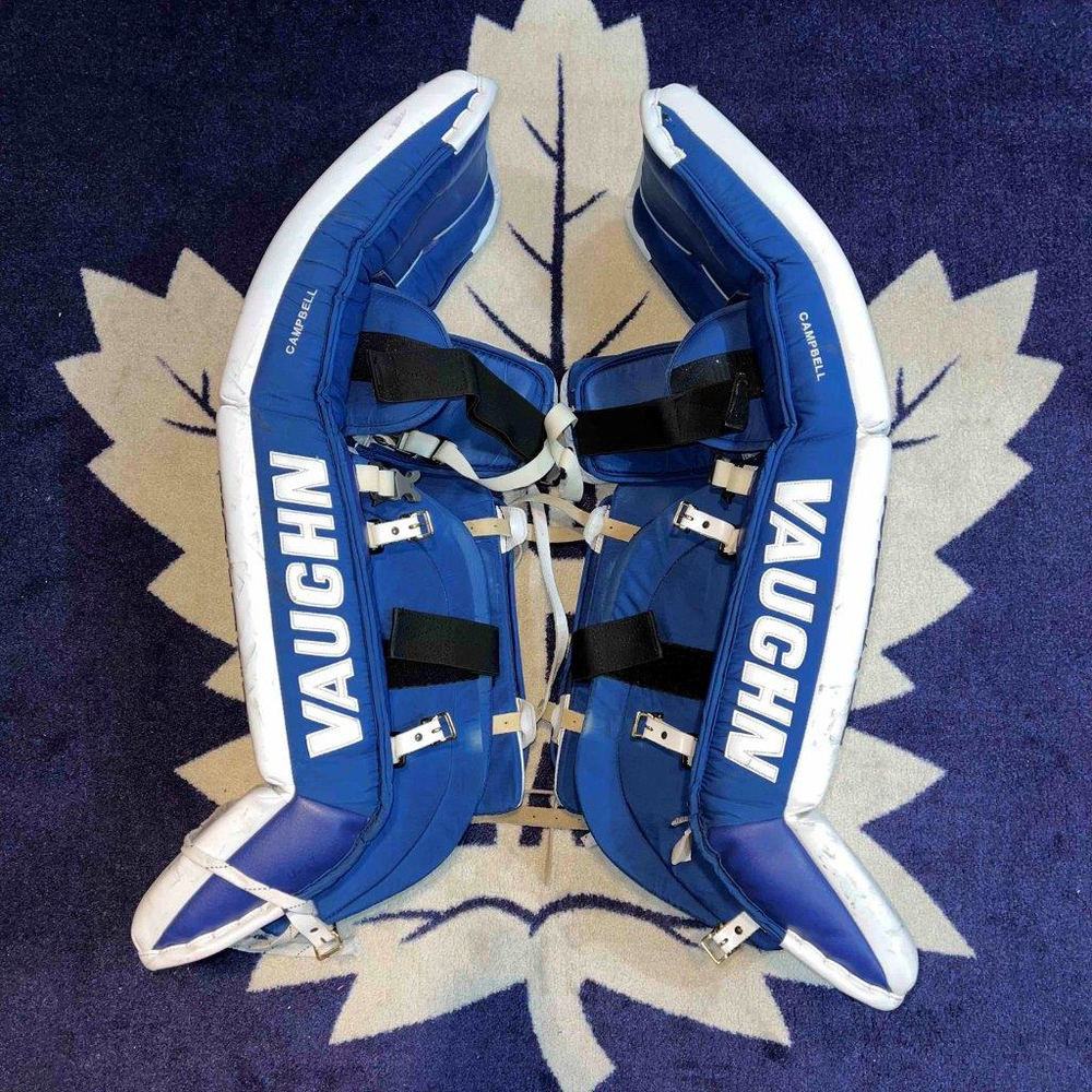 Jack Campbell 2021-22 Game Worn Goal Pads (Photo-Matched to 29 Games ...