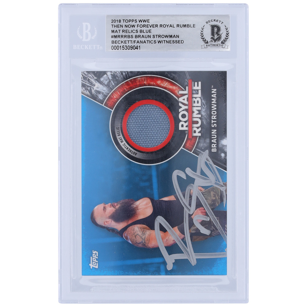 Braun Strowman WWE Autographed 2018 Topps Royal Rumble Blue Mat Relic # ...