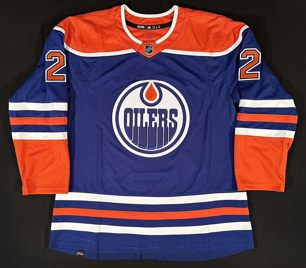 Evan Bouchard #2 - Autographed Edmonton Oilers Royal Blue Adidas Retail ...