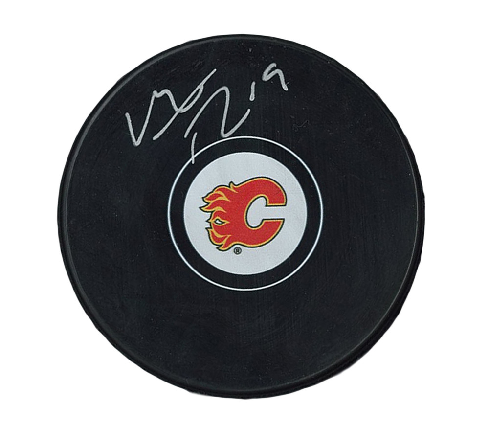 Matthew Tkachuk Signed Calgary Flames Puck - NHL Auctions