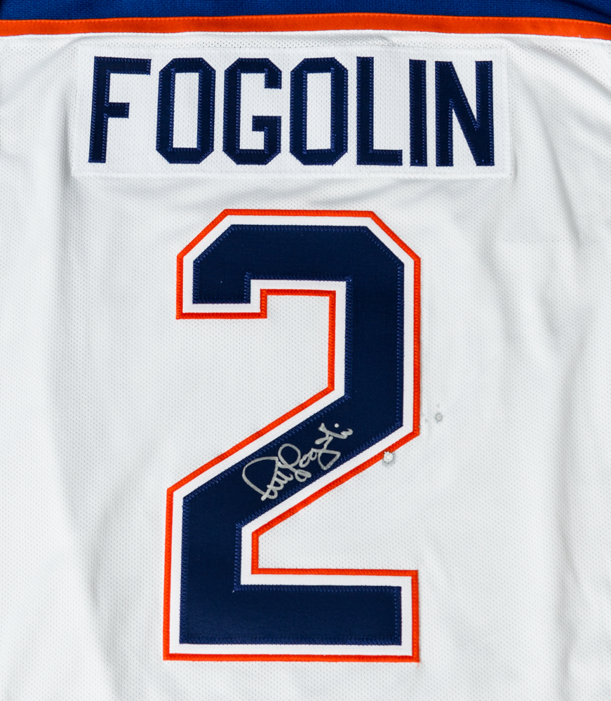 Lee Fogolin #2 - Autographed 1984-85 Edmonton Oilers NHL Centennial ...