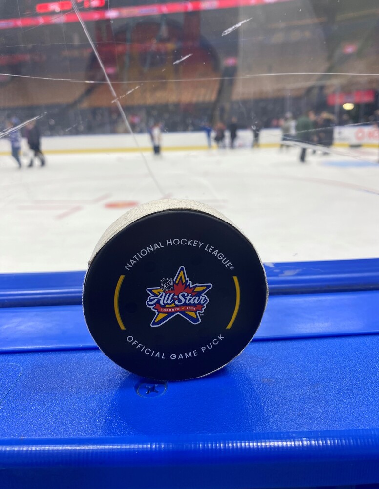 Auston Matthews Game-Used Puck from February 3, 2024 vs. Team Hughes ...