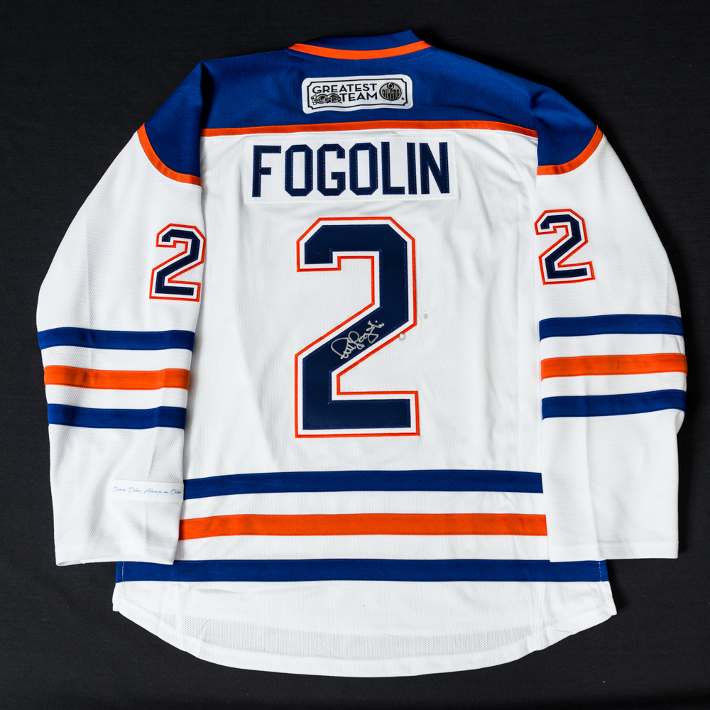 Lee Fogolin #2 - Autographed 1984-85 Edmonton Oilers NHL Centennial ...