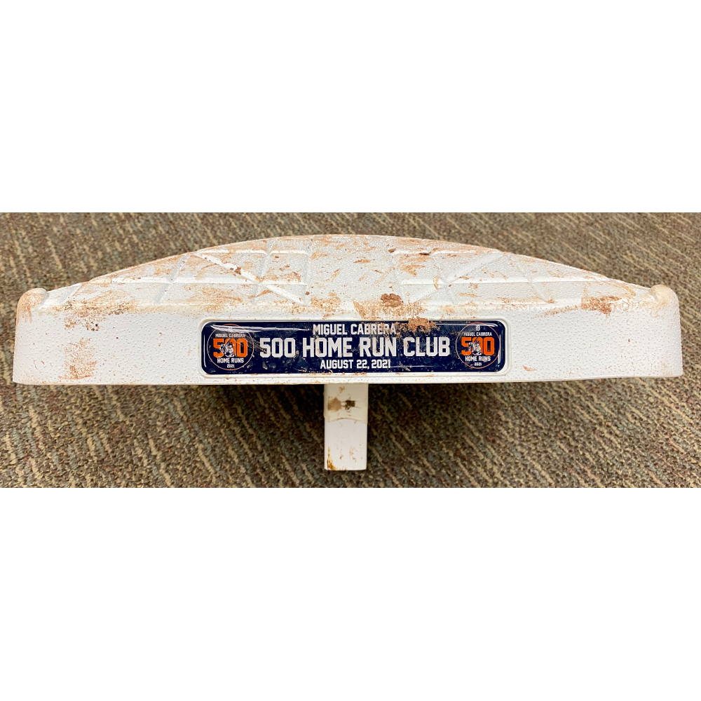 Cabrera Exclusive! Miguel Cabrera 500 HR Celebration Game-Used Base ...