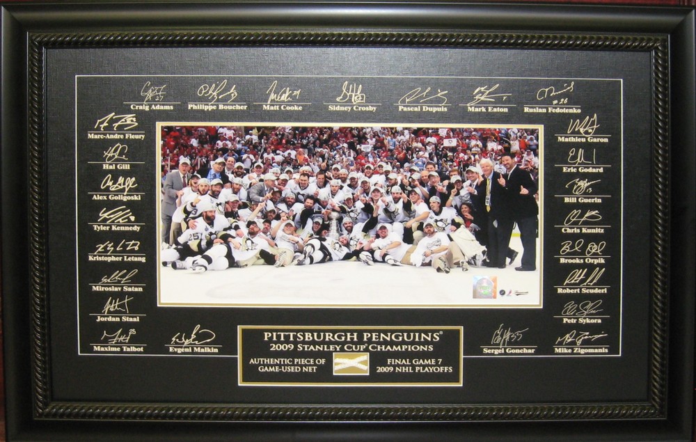 Pittsburgh Penguins - Framed Stanley Cup Team Etched Signatures With ...