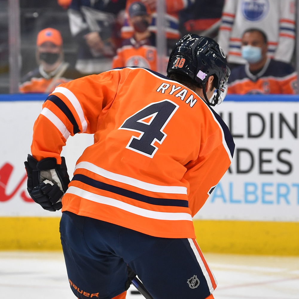 Derek Ryan - Autographed Kevin Lowe Jersey Retirement Night Edmonton ...