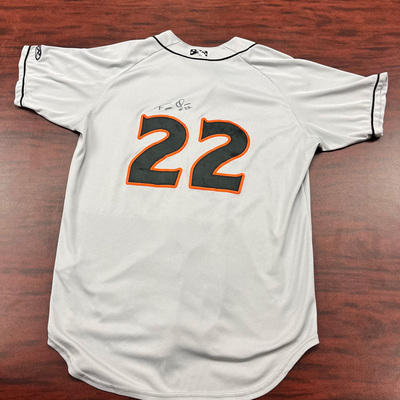 FELIPE ROJAS ALOU JR Delmarva Shorebirds Grey Game Worn Autographed ...