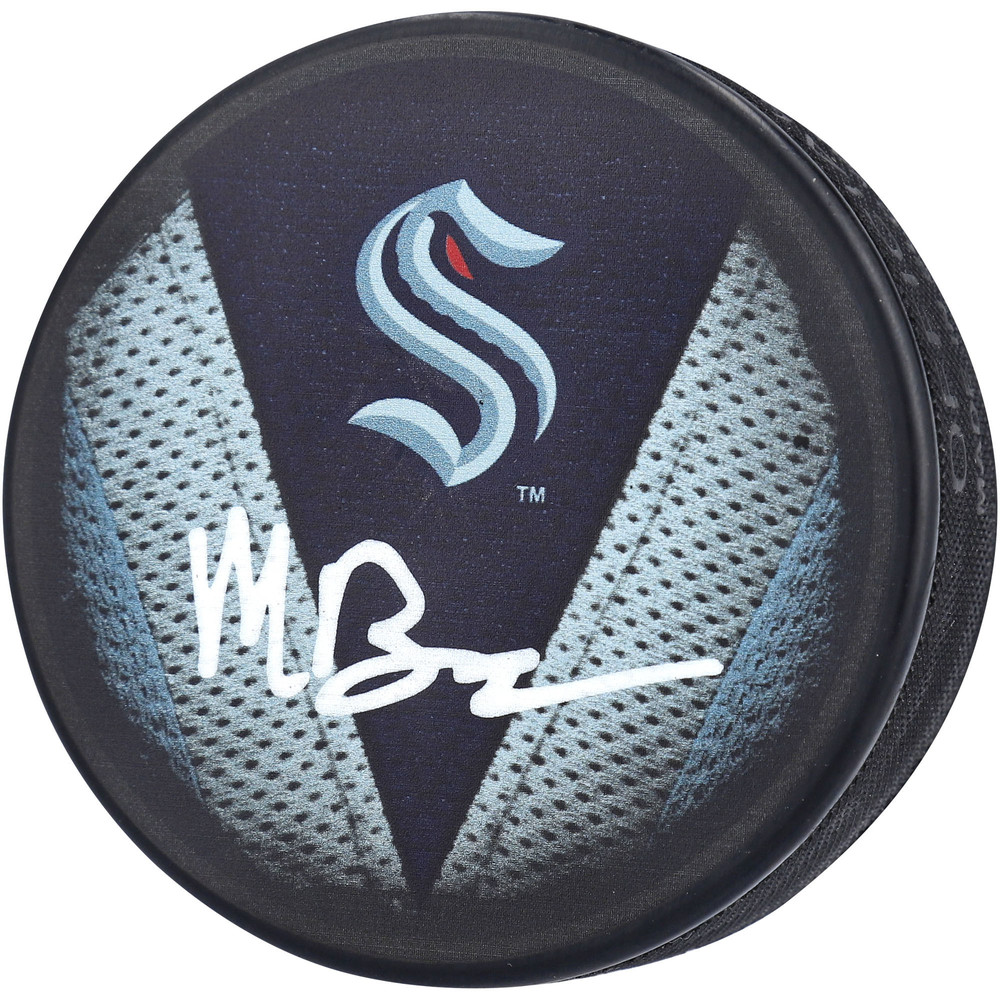 Matt Beniers Seattle Kraken Autographed Stitch Model Hockey Puck - NHL ...