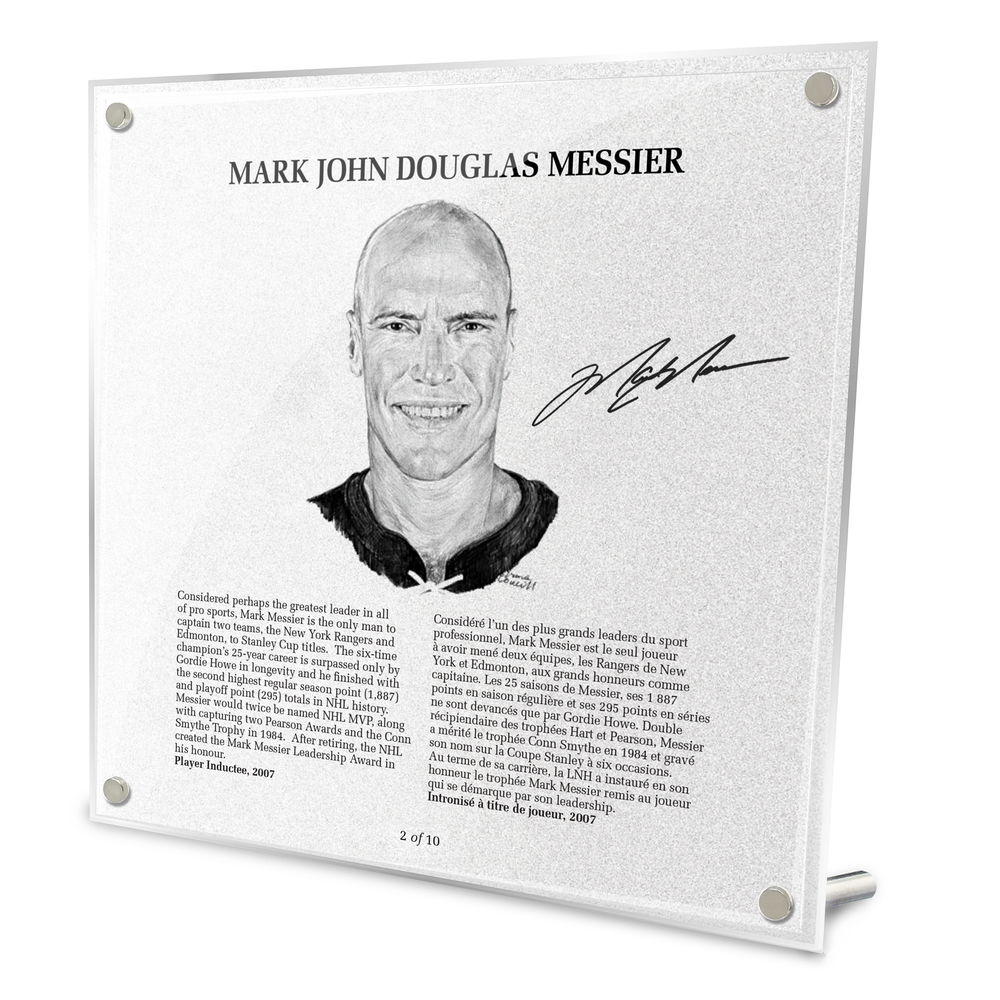 Mark Messier Autographed Legends Line Honoured Member Plaque - Limited ...