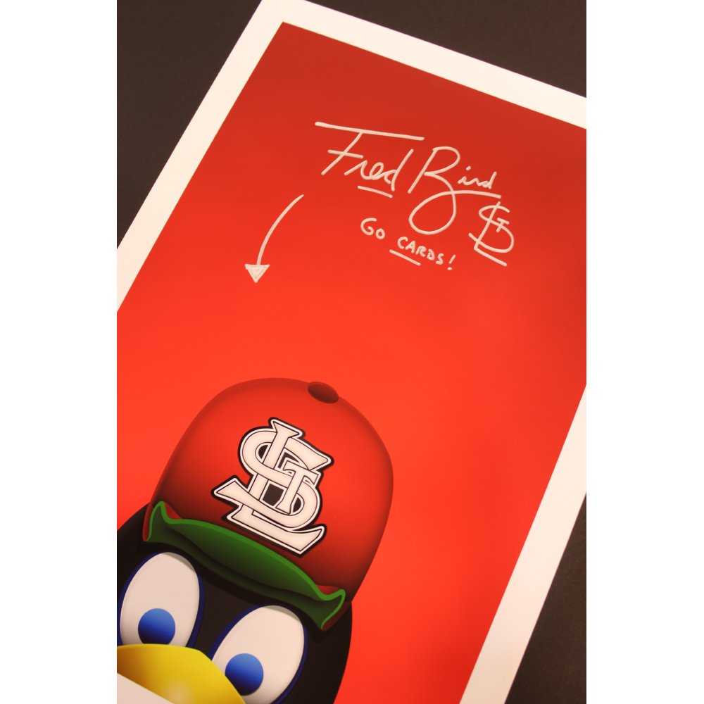 Fredbird St. Louis Cardinals Mascot Autographed Art Poster | MLB Auctions