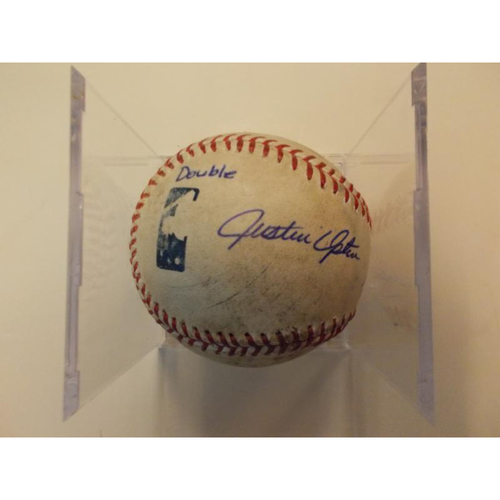 Autographed Game-Used Baseball: Justin Upton Double and Steven Moya ...
