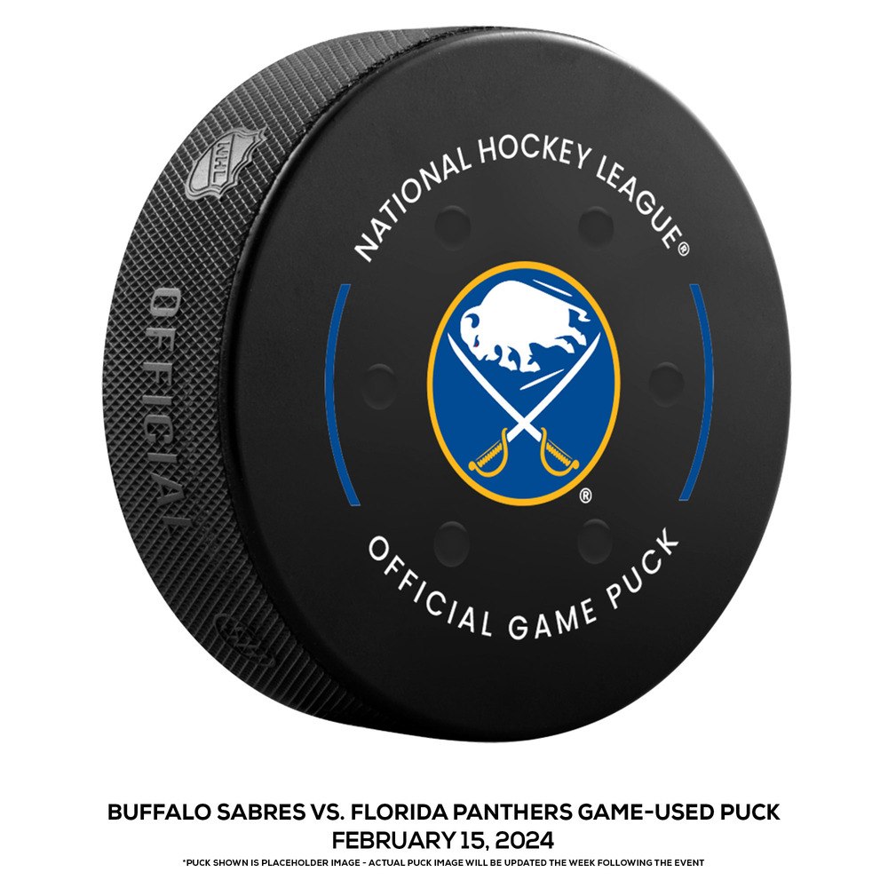 Buffalo Sabres Game-Used Puck vs. Florida Panthers on February 15, 2024 ...