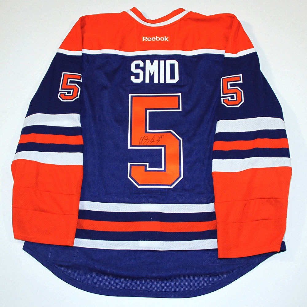 Ladislav Smid #5 - Autographed 2013-14 Edmonton Oilers vs Montreal ...
