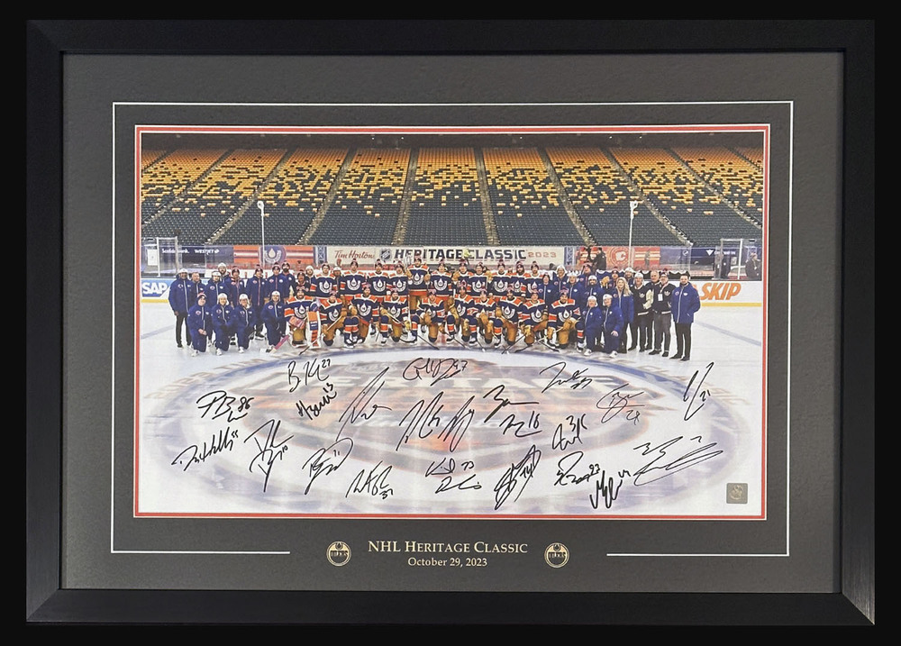 2023-24 Edmonton Oilers Team-Signed Oilers Heritage Classic 14x22 ...