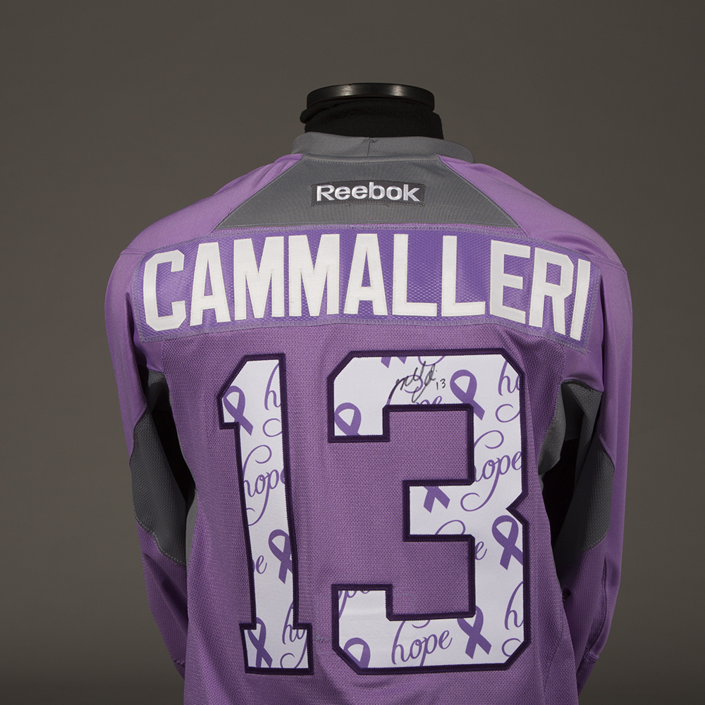 Mike Cammalleri "A" Hockey Fights Cancer Lavender Warm-Up Worn ...