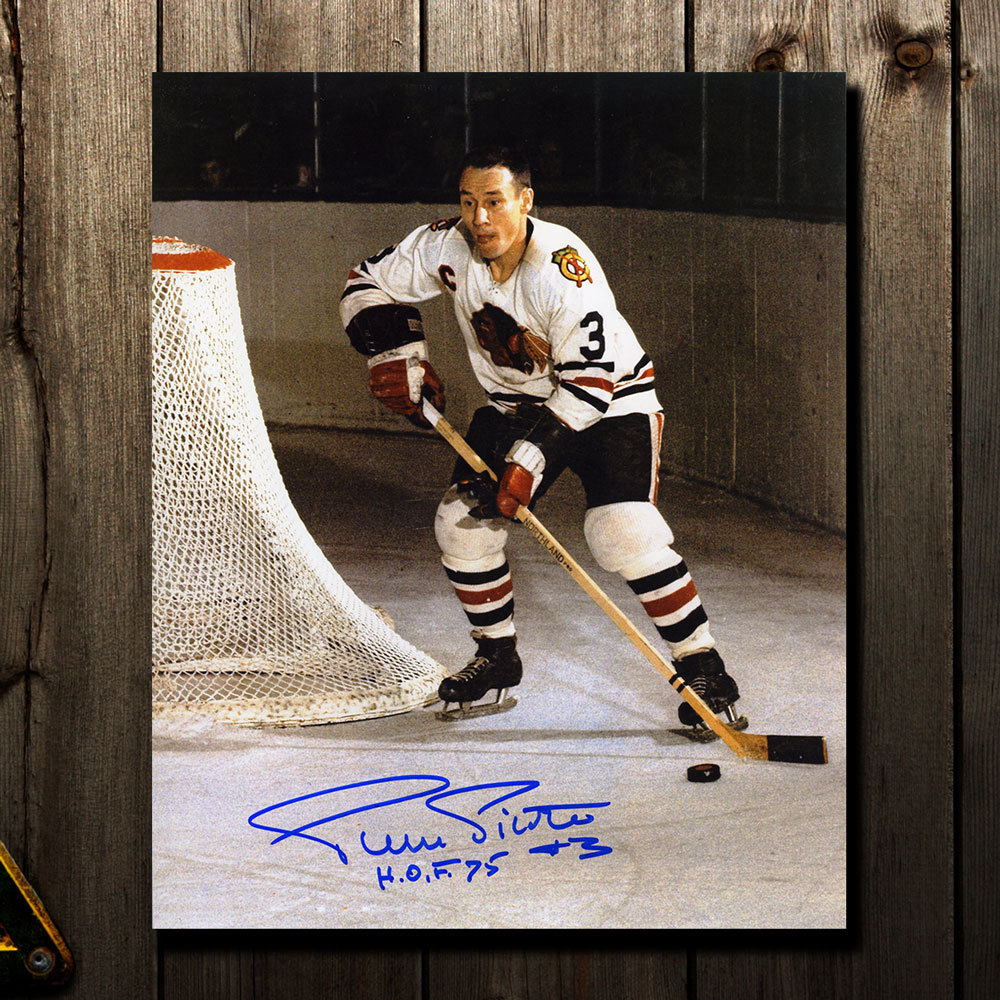 Pierre Pilote Chicago Blackhawks Autographed 8x10 with HOF Inscription ...