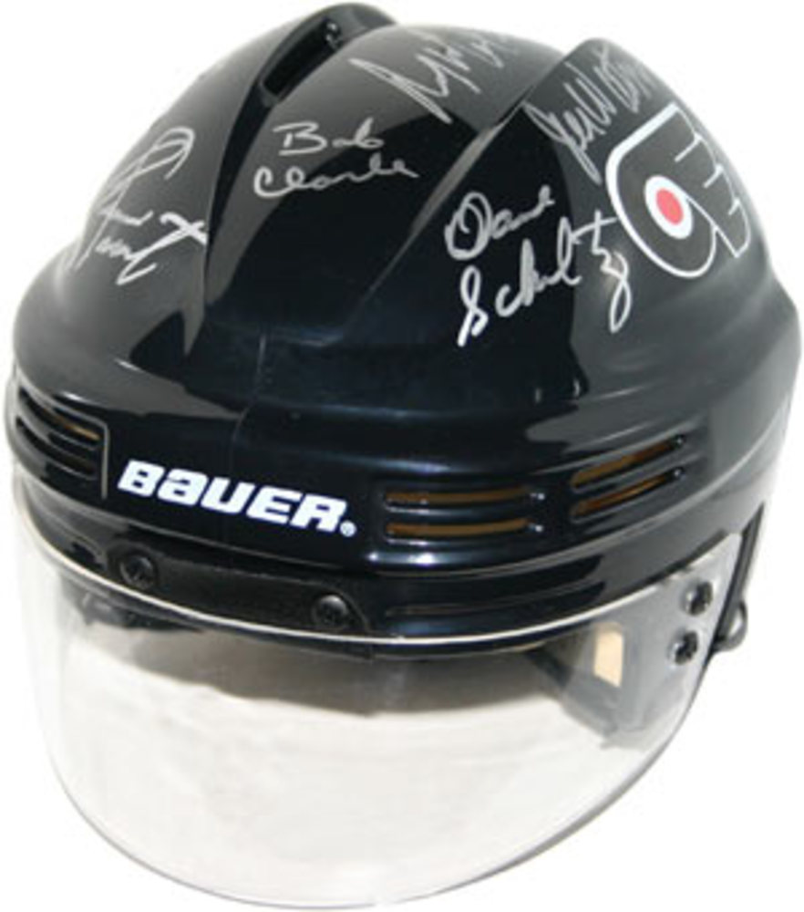 1974-75 Philadelphia Flyers Stanley Cup Team Signed Mini-Helmet: 11 ...