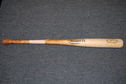 Stephen Vogt Broken Bat - Single off Yu Darvish | MLB Auctions