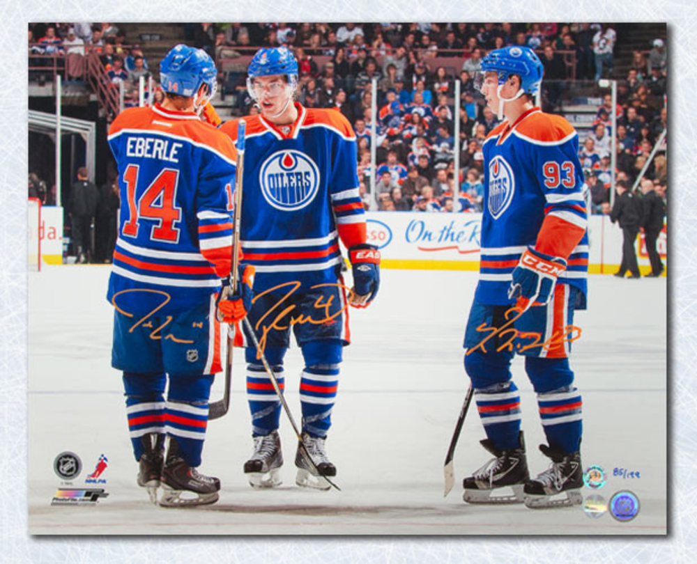 Taylor Hall Eberle & Nugent-Hopkins Edmonton Oilers Signed Kid Line ...