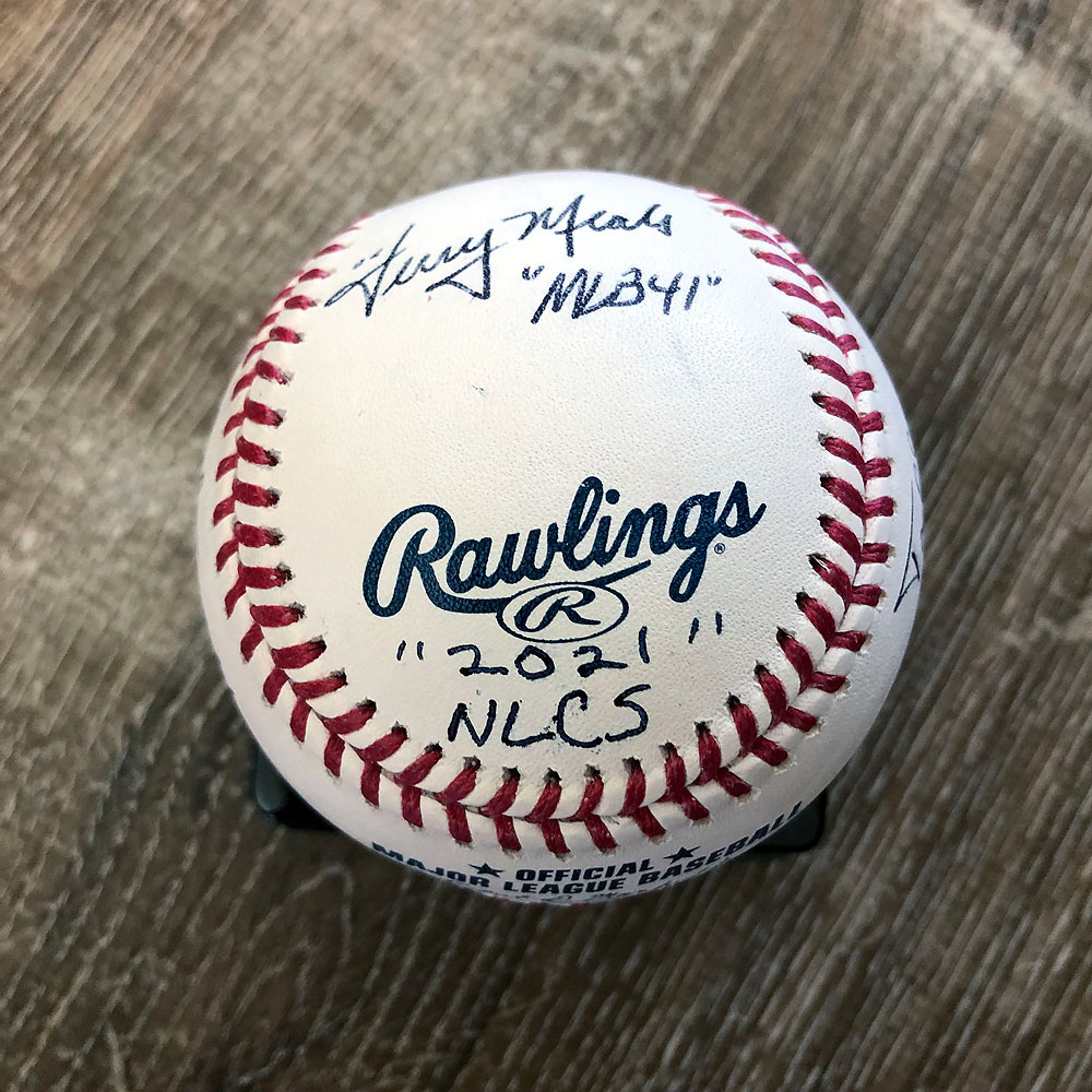 UMPS CARE AUCTION: 2021 NLCS Crew Signed Baseball | MLB Auctions