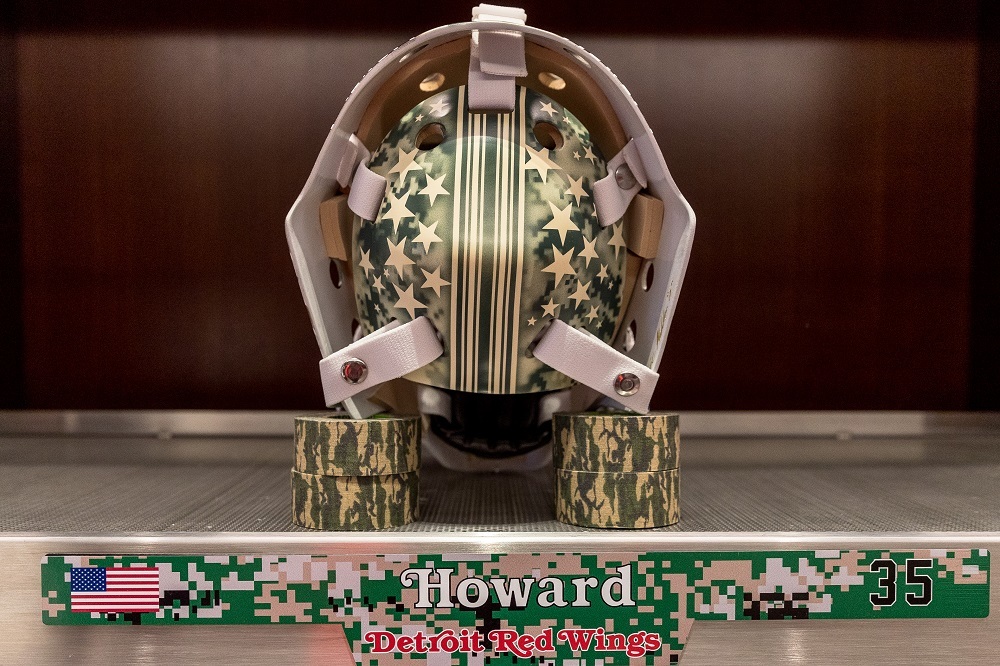 Jimmy Howard (#35) Military Appreciation Night Custom Goalie Mask - NHL ...