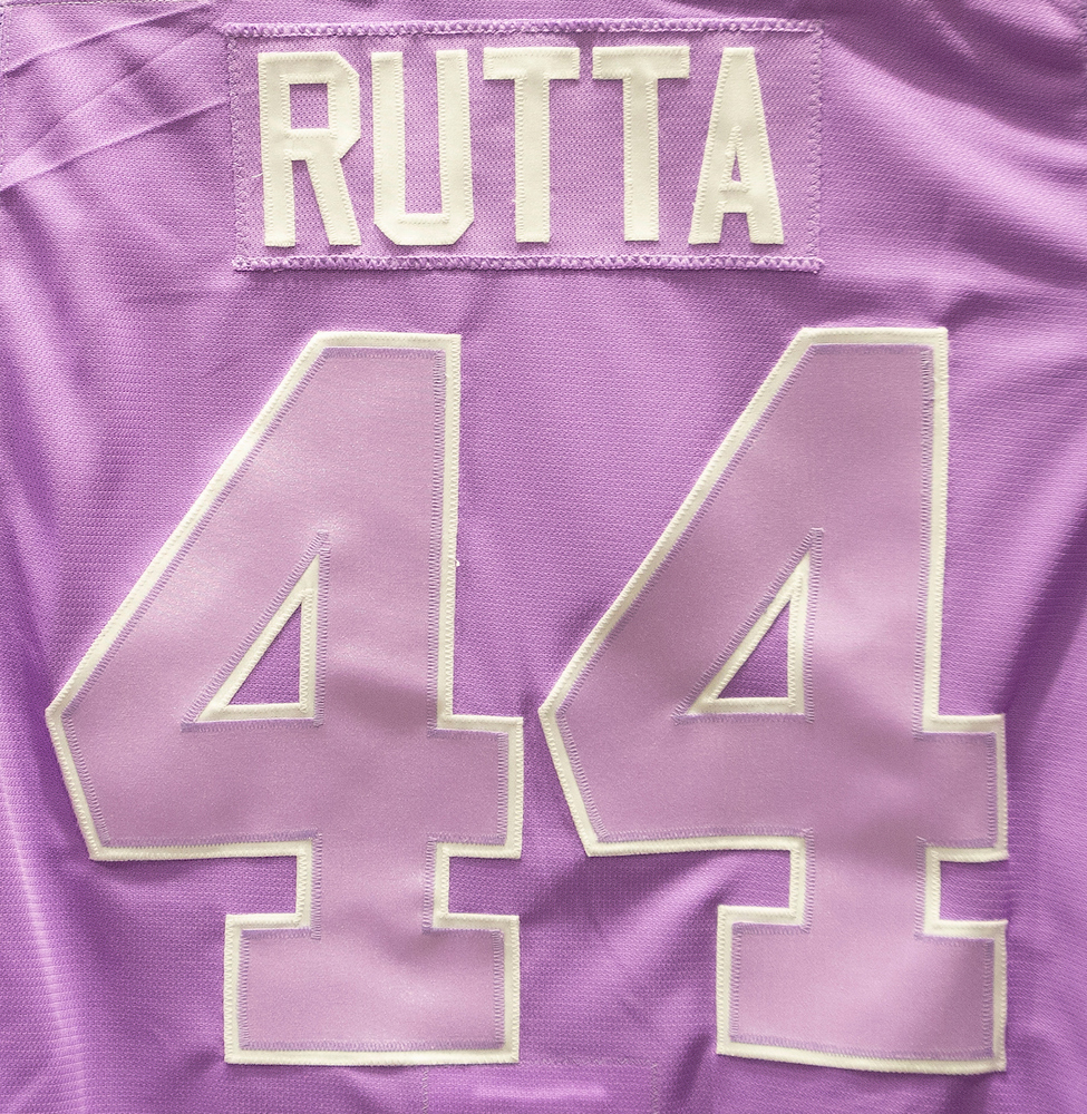 #44-Jan Rutta Autographed Autographed Hockey Fights Cancer Warmup ...