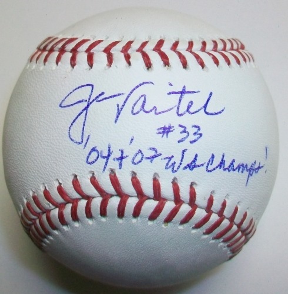 Jason Varitek Autographed Official Major League Baseball with 04/07 WS ...