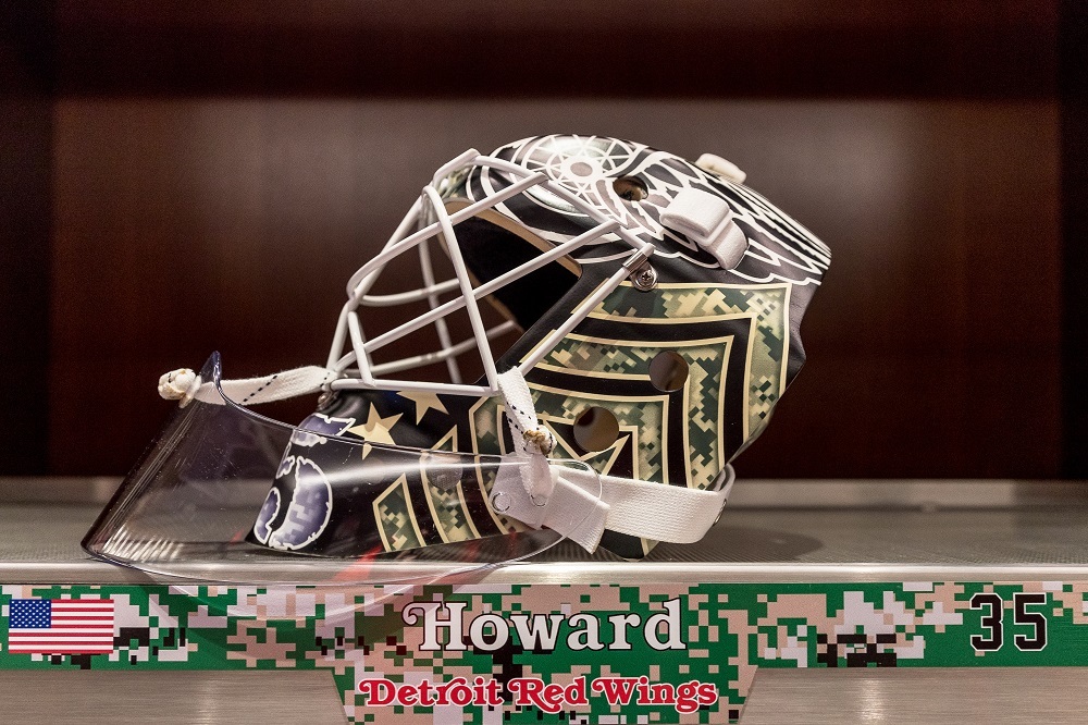 Jimmy Howard (#35) Military Appreciation Night Custom Goalie Mask - NHL ...
