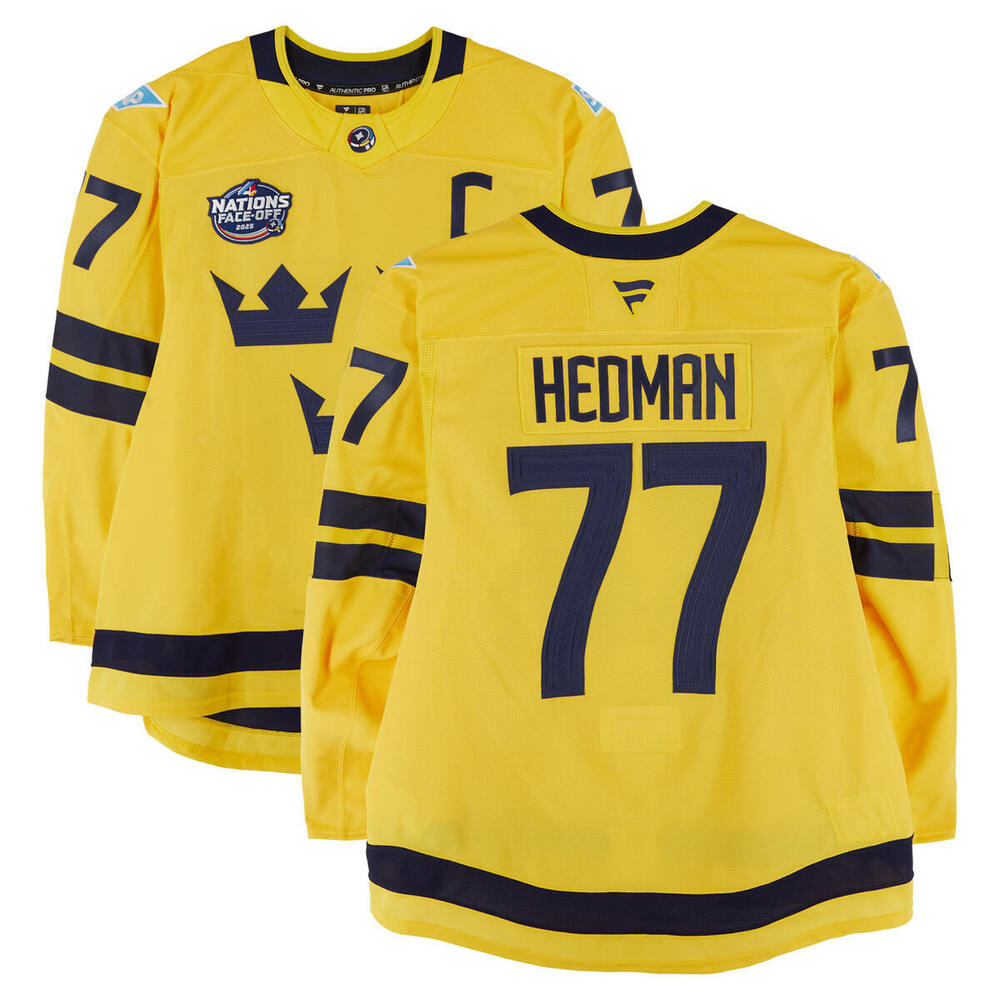 Victor Hedman Team Sweden Game-Used #77 Yellow Jersey Worn During The ...