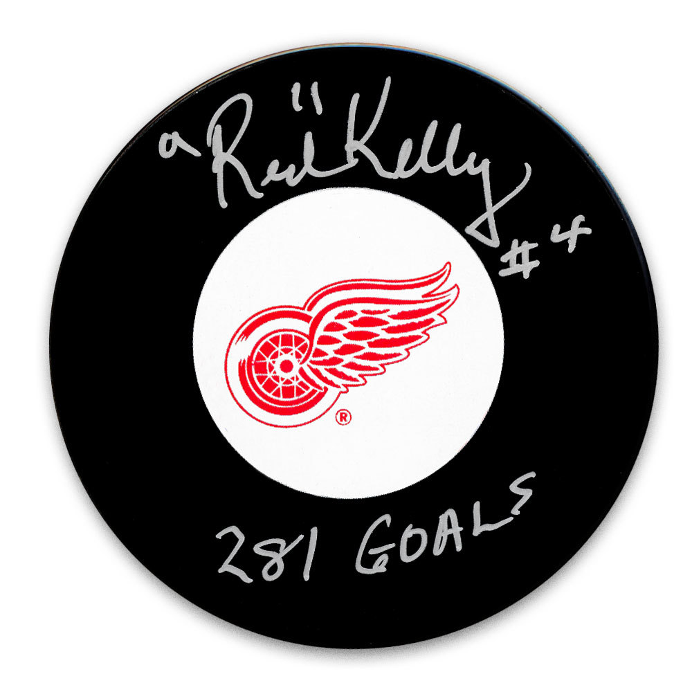Red Kelly Detroit Red Wings 281 Goals Autographed Puck - NHL Auctions