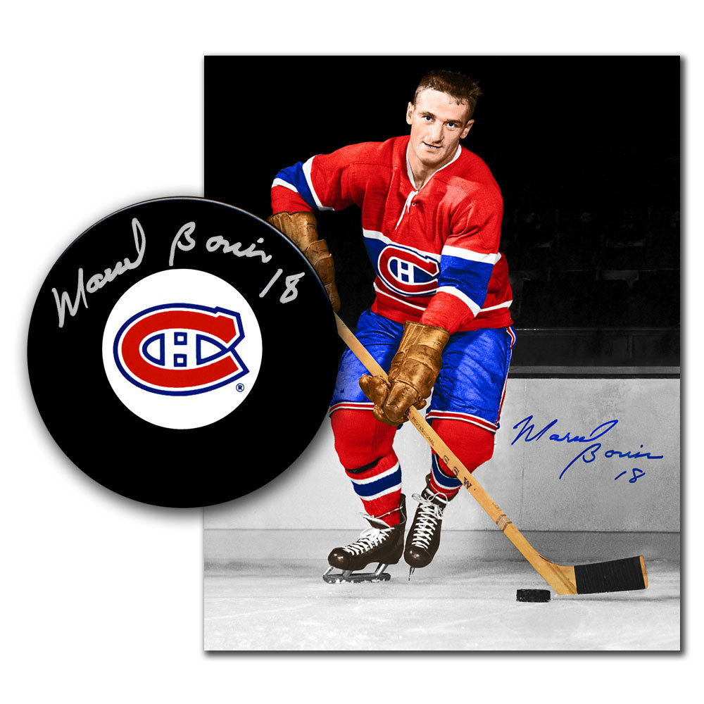 Marcel Bonin Montreal Canadiens Autographed 8x10 & Puck Combo - NHL ...