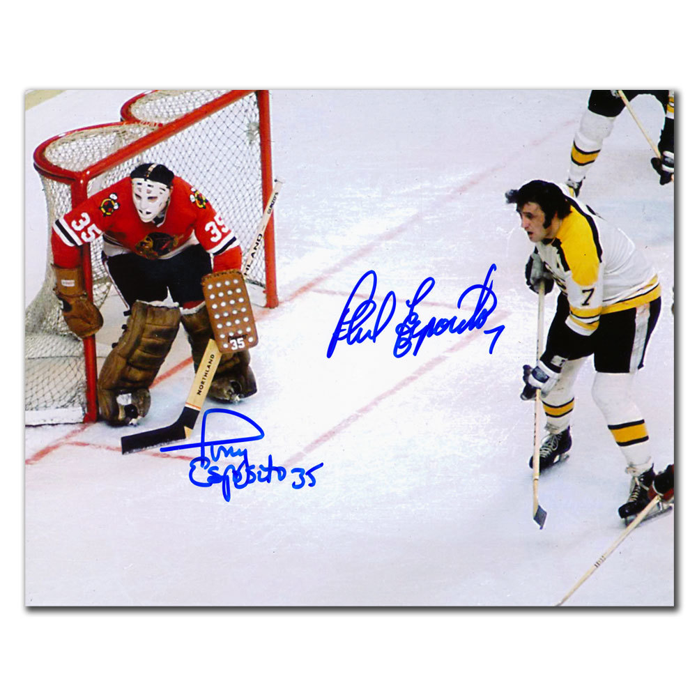 Phil Esposito Boston vs. Tony Esposito Chicago Dual Autographed 8x10 ...