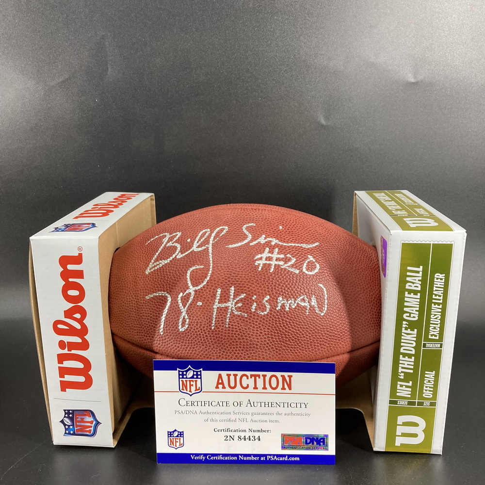 NFL - Lions Billy Simms Signed Authentic Football with (78' Heisman ...