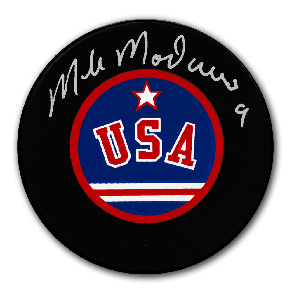 Mike Modano Team USA United States Autographed Puck - NHL Auctions