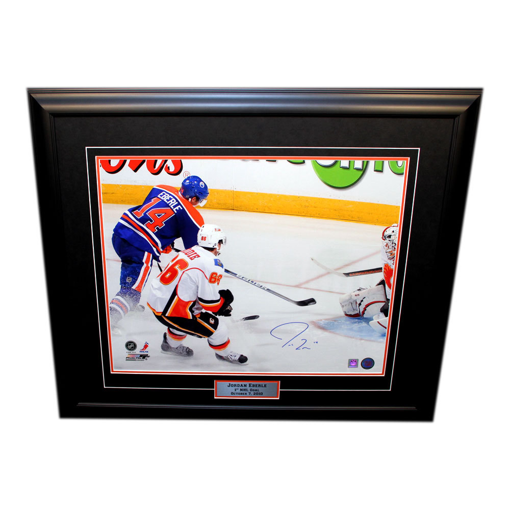 Jordan Eberle #14 - Autographed & Framed Edmonton Oilers 1st NHL Goal ...