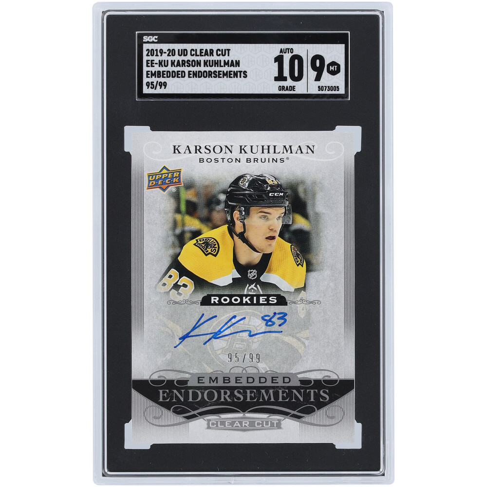 Karson Kuhlman Boston Bruins Autographed 2019-20 Upper Deck Clear Cut ...