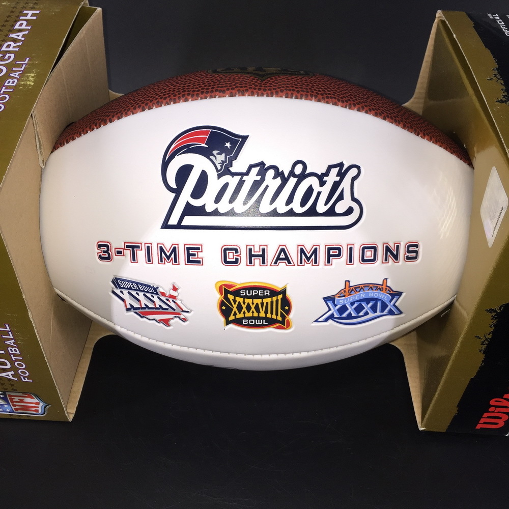 Patriots - Richard Seymour signed panel ball with 3 Times Super Bowl ...