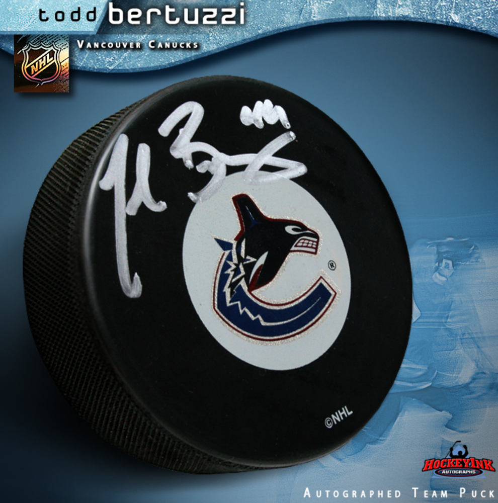 TODD BERTUZZI Signed Vancouver Canucks Puck - NHL Auctions