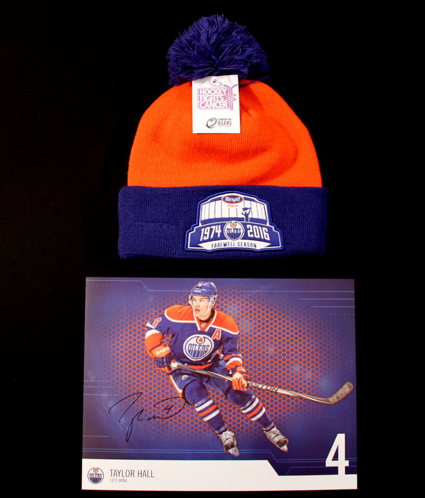 Taylor Hall #4 - Autographed Edmonton Oilers Player Card And Hockey ...