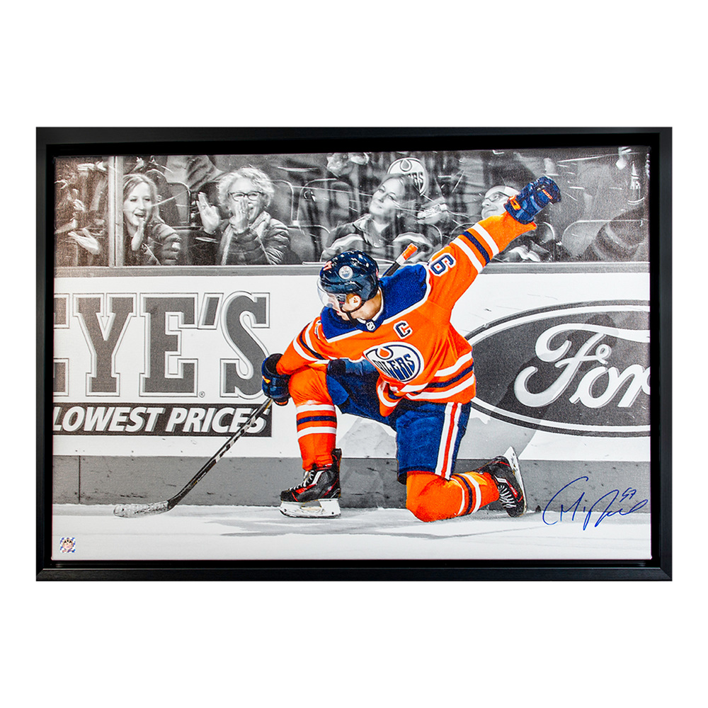 Connor McDavid #97 - Autographed & Framed Edmonton Oilers 20x29 Canvas ...