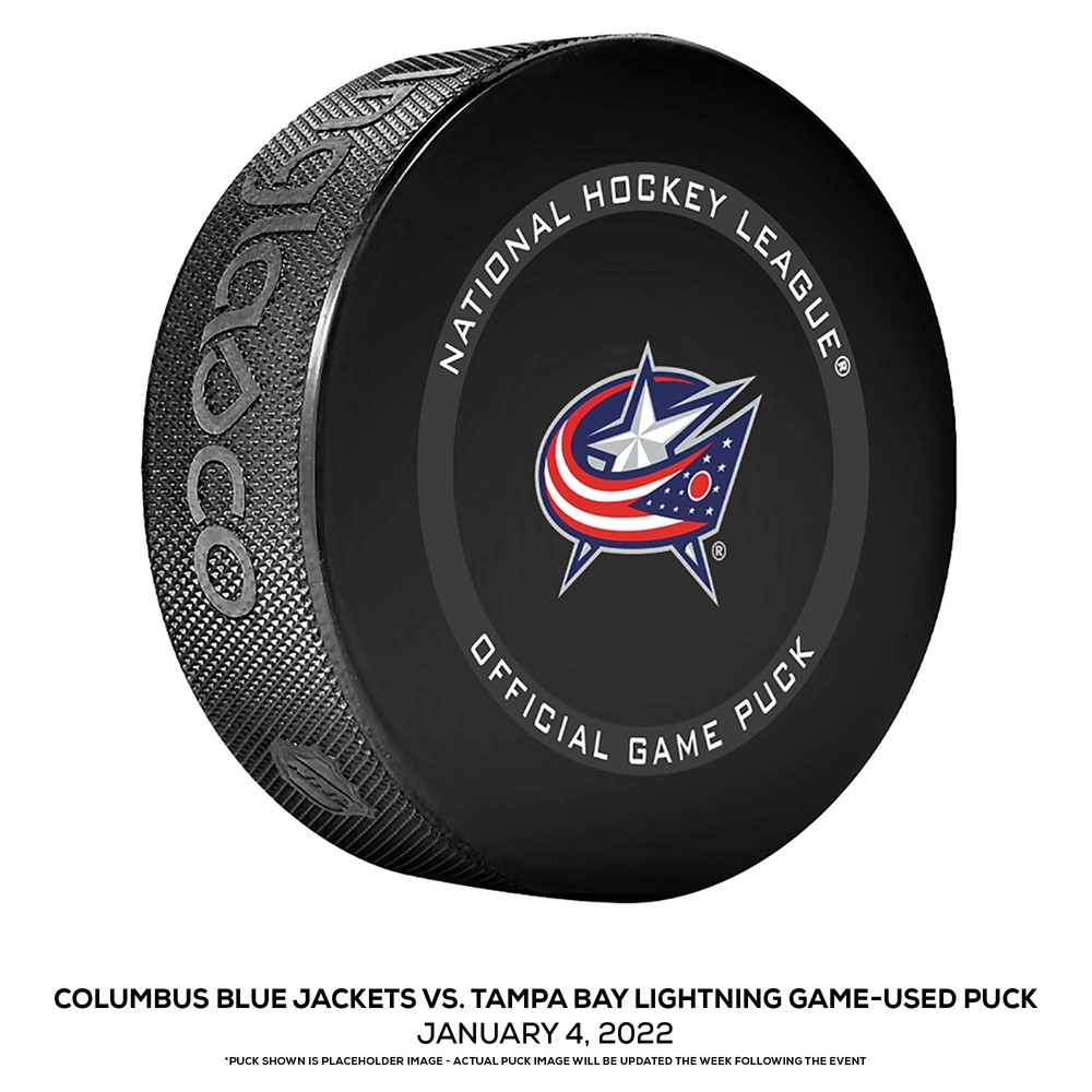 Columbus Blue Jackets Game-Used Puck vs. Tampa Bay Lightning on January ...
