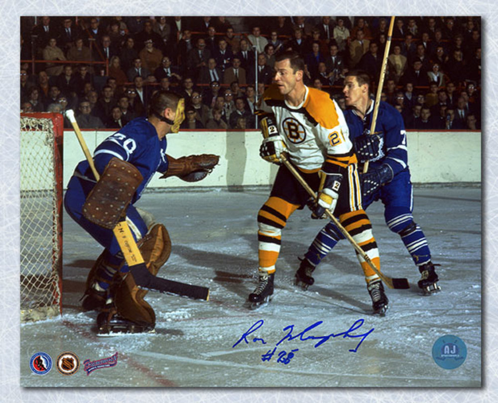 Ron Murphy Boston Bruins Autographed Vs Sawchuk 8x10 Photo - NHL Auctions