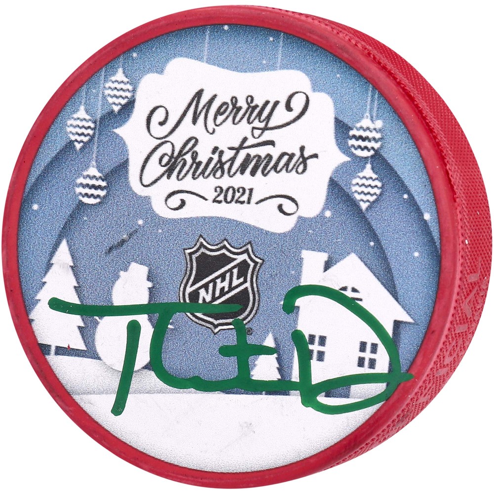 Thatcher Demko Vancouver Canucks Autographed Happy Holidays Logo Hockey ...