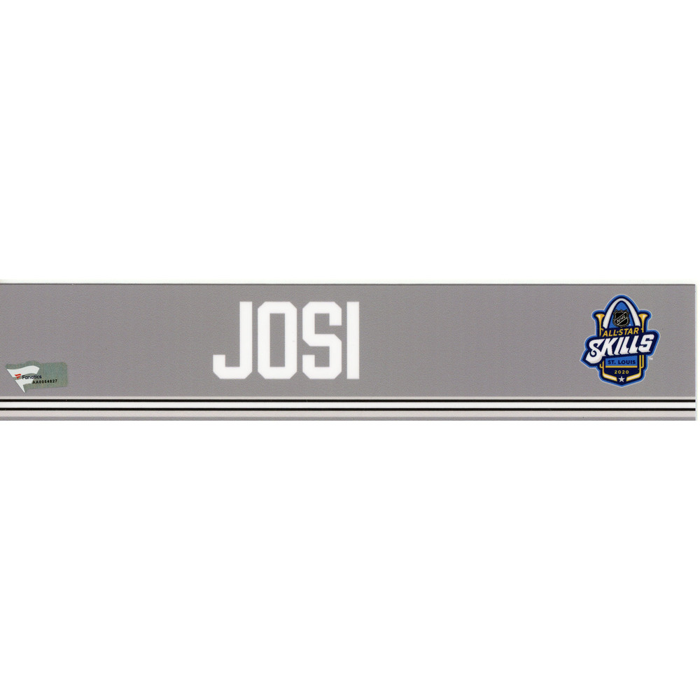 Roman Josi Player-Issued Gray Nameplate from the 2020 NHL All-Star ...