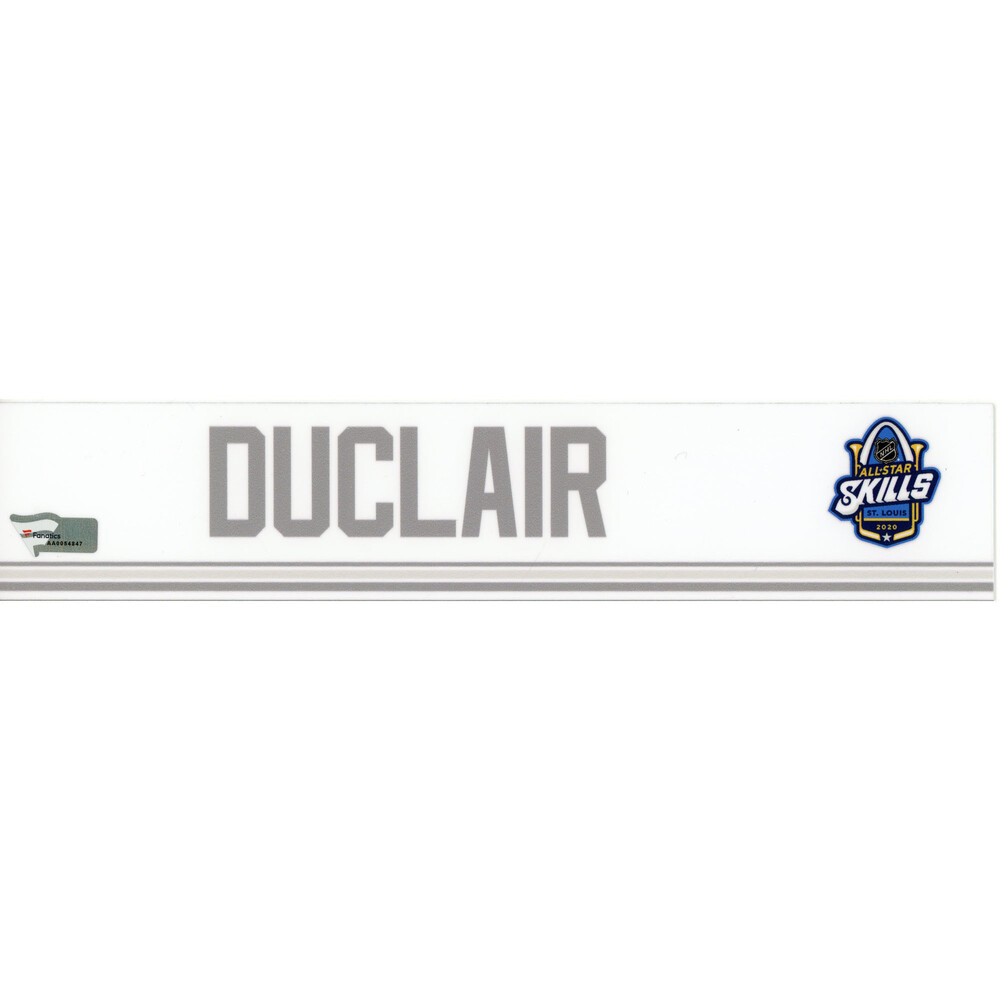 Anthony Duclair Player-Issued White Nameplate from the 2020 NHL All ...