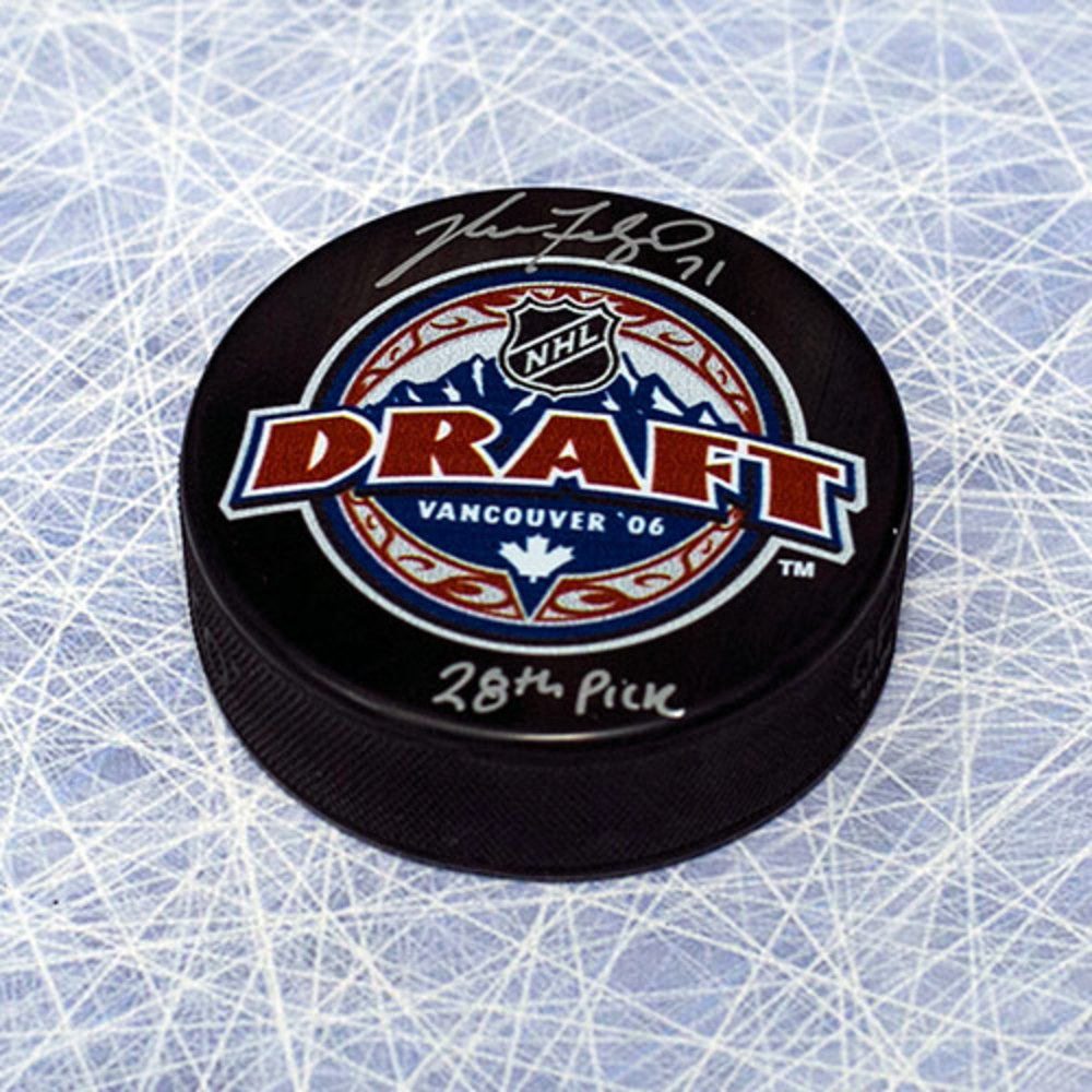 Nick Foligno Autographed 2006 NHL Draft Day Puck with 28th Pick ...