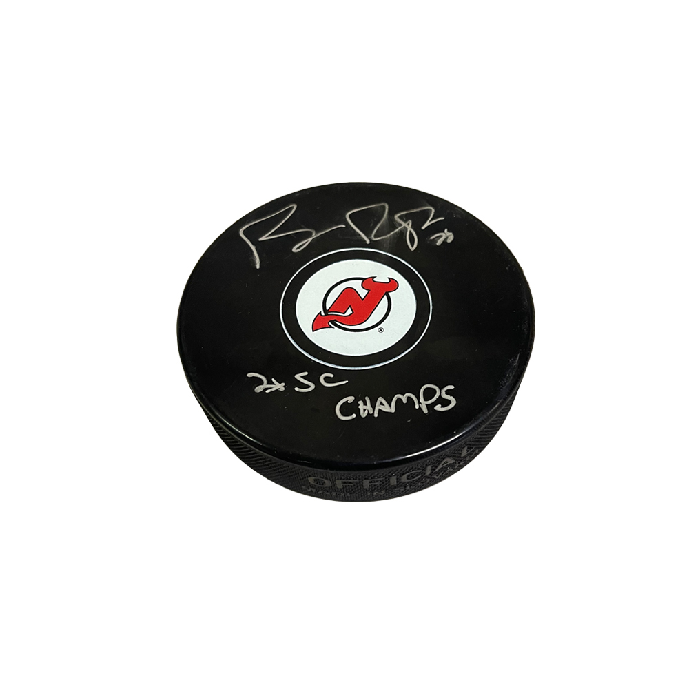 BRIAN RAFALSKI Signed New Jersey Devils Inscr. "2x SC Champs" Puck ...
