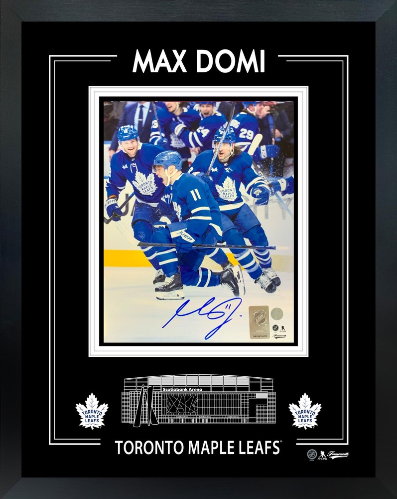 Max Domi Signed 8x10 Framed PhotoGlass Toronto Maple Leafs Sideview ...
