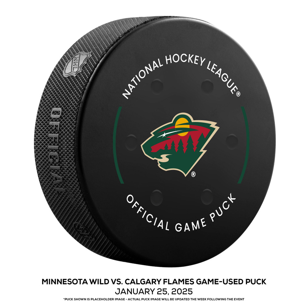 Minnesota Wild Game-Used Puck vs. Calgary Flames on January 25, 2025 ...
